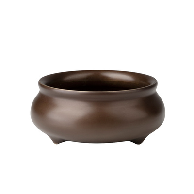 铜师傅《三足扁圆炉》铜香炉摆件