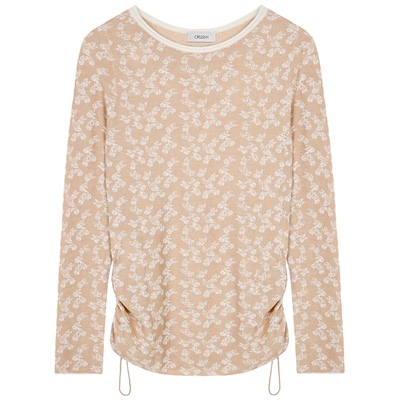 CRUSH蝴蝶提花抽褶长上衣