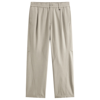 【商场同款】太平鸟男装卡其色休闲裤冬新款通勤直筒裤B1GBF4284