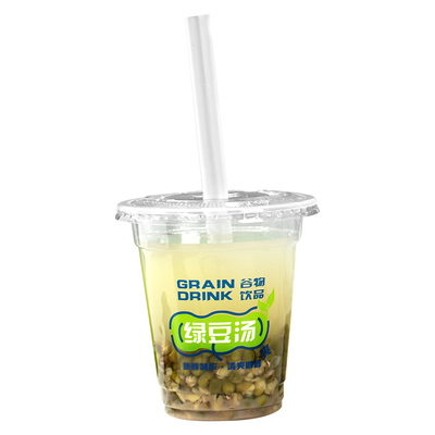 广塑500ml绿豆汤打包杯彩色印刷