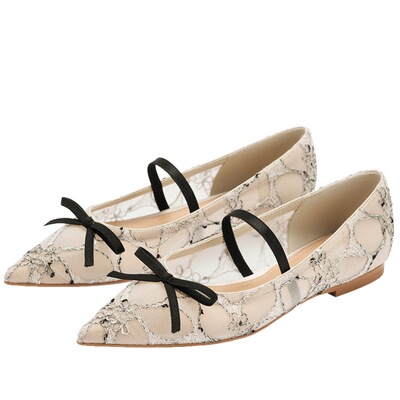 73hours法式尖头平底玛丽珍单鞋