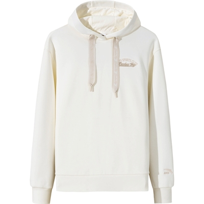 安踏泡芙绒卫衣女冬季加绒连帽套头衫休闲针织运动162448701N