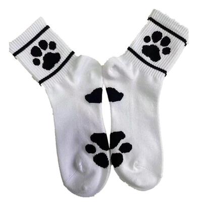 男士中筒纯棉furry爪运动袜