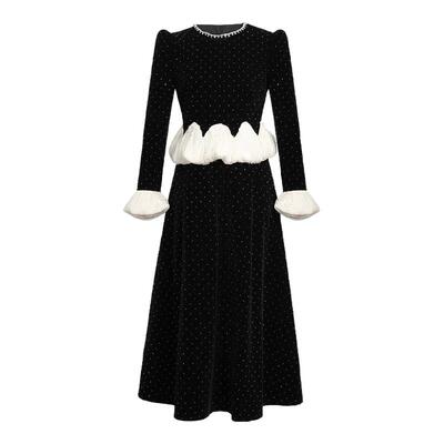 重工荷叶边连衣裙重要场合