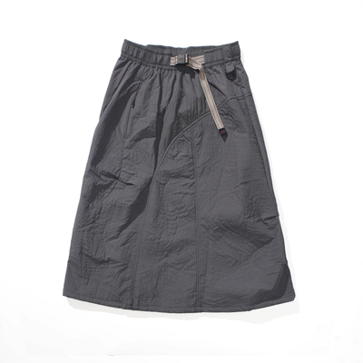 NOTHOMME户外3M新雪丽撞色织带裙子不规则绗棉保暖半身长裙女