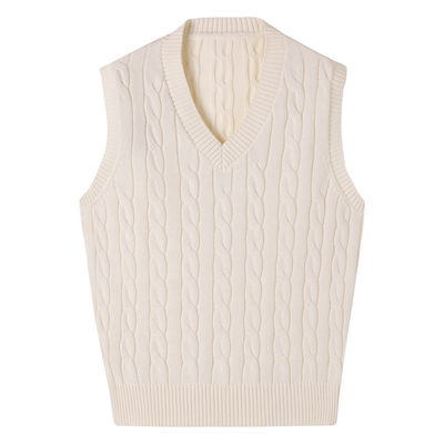 立体绞花针织叠穿背心