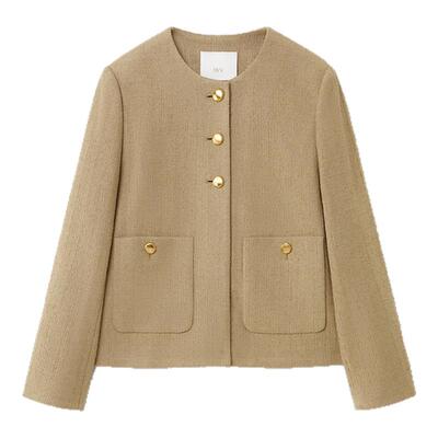 【粗花呢夹克】OVV秋冬女金属丝羊毛混纺夹克外套GWJFJ34115A