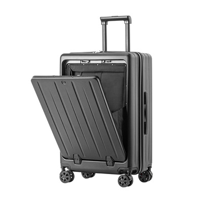 广州军刀铝框万向轮前开口行李箱