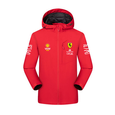 法F1拉利车队服方程式赛车冲锋衣