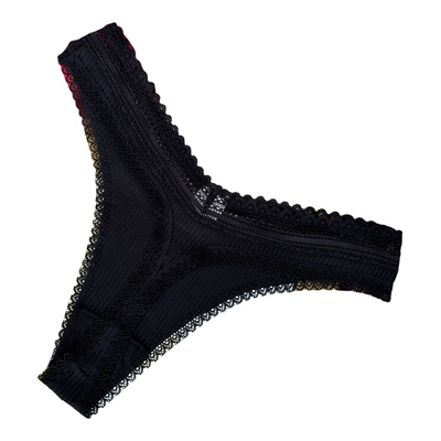 欧美T裤冰丝性感蕾丝边丁字裤女