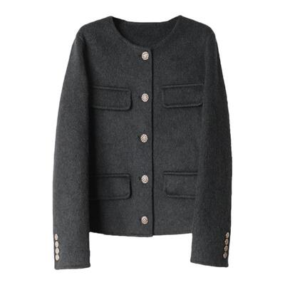 徕倩通勤常规款羊毛混纺羊毛外套