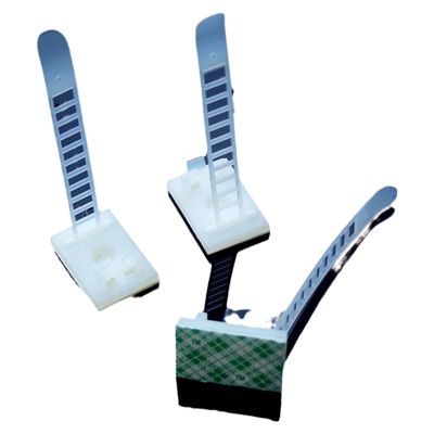 白色/黑色粘式配线固定座CL系列 可调式活动扎带 配线座长64-90mm