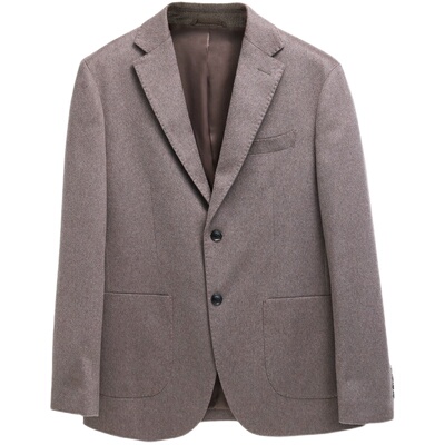 哥伦布水波纹纯羊绒男士休闲西装