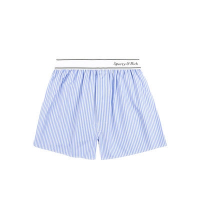 Sporty&Rich British Sports系列女士夏季休闲条纹撞色短裤裤子