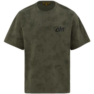 【凉感】CAT卡特夏季男户外轻薄舒适透气扎染宽松T恤短袖