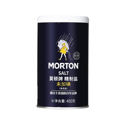 莫顿精制未加碘罐装400g矿盐