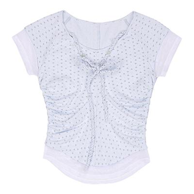 【明星同款】Effet de Soleil假两件拼接短袖T恤上衣女装组合ITZY