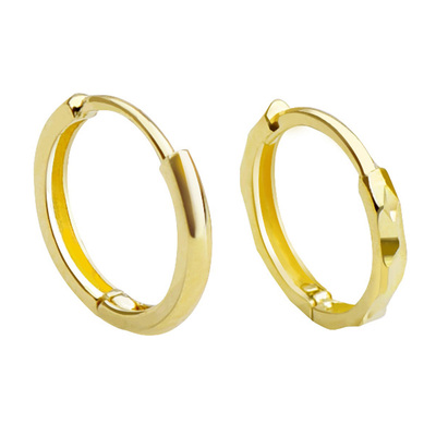 高级感通体k金韩国金圈男女耳环