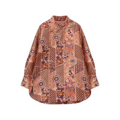 萧娘【斐金】丝毛蜀锦工艺外套宽松长袖设计感桑蚕丝女外套3126