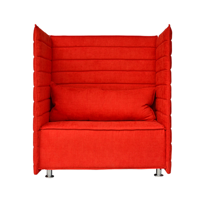 初森咖啡厅奶茶店高靠背布艺沙发