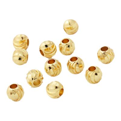 包金弯刀斜纹珠子小圆珠配件