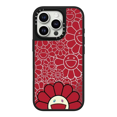 CASE联名红色探头太阳花适用17promax手机壳iPhone16pro苹果15plusMagSafe磁吸14p镜面C家13潮流12村上隆11