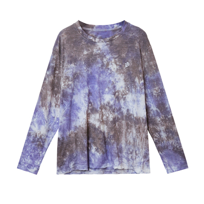 体表气候 云图美利奴羊毛扎染长袖T恤速干衣男女户外徒步运动上衣