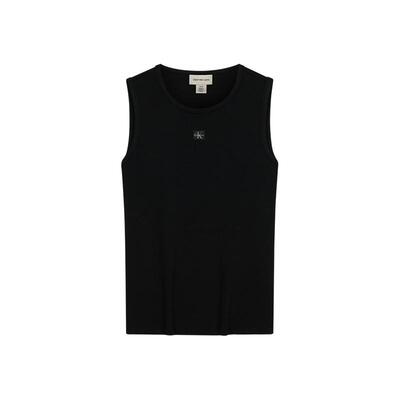 【邝玲玲同款】CK Jeans26春夏女士罗纹微弹性感辣妹露腰内搭背心