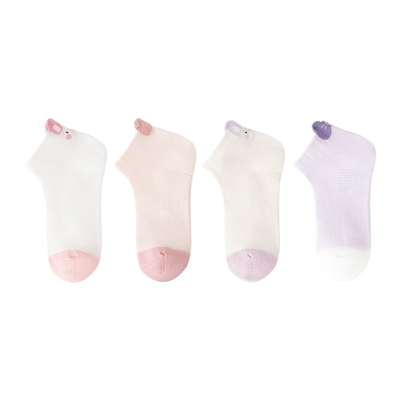 小龙人无骨网眼女童纯棉短袜