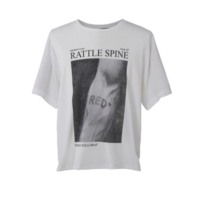 「印记」短宽复古印花垂感短袖