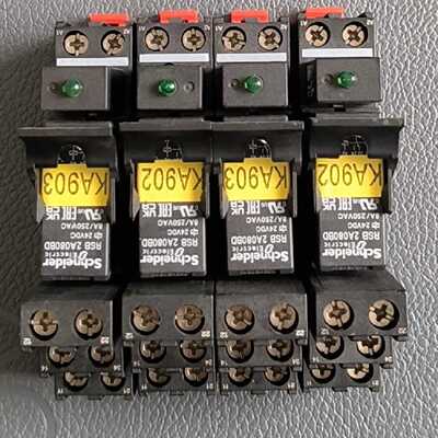 施耐德继电器RSB 2A080BD，带底座RSZE1S48M