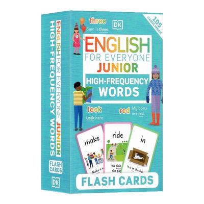 DK认读卡 人人学英语高频词汇闪卡盒装 英文原版 English for Everyone Junior High Frequency Words Flash Cards 儿童启蒙单词卡