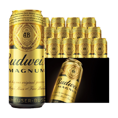 百威啤酒黑金听装500ml*12听