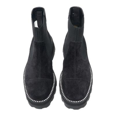 早秋款女士镶钻翻毛切尔西靴