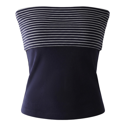 HAMYIHO条纹显瘦抹胸裙子两件套