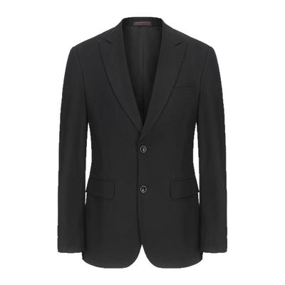 招商银行西装纯黑色戗驳领西服