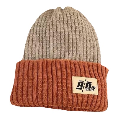 秋冬季保暖百搭双面戴针织毛线帽子女加厚韩版堆堆帽休闲护耳冷帽