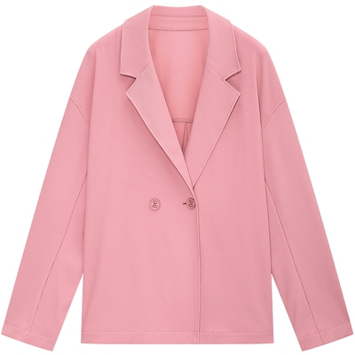 Juicy Couture橘滋元气浅春系温柔宽松针织西装外套女