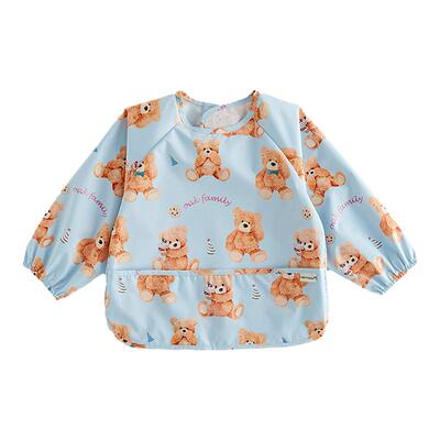 Oak Family婴童三防罩衣宝宝吃饭画画围兜防水防油污儿童反穿衣