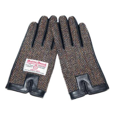 沃芬格哈里斯粗花呢加绒皮手套
