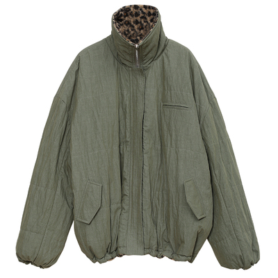 Carolingian重工双面穿！高阶廓形Viscose+豹纹保暖外套加厚大衣