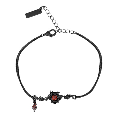 925银黑色玫瑰日韩时尚锆石手链
