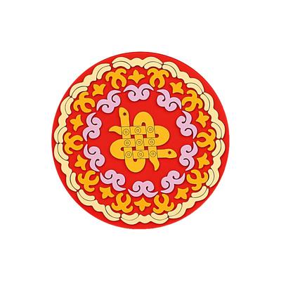 敦煌研究院巳蛇瑞结软胶杯垫防烫吸水隔热垫高级感轻奢茶垫咖啡垫