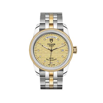 帝舵骏钰镶钻日历机械瑞士男表