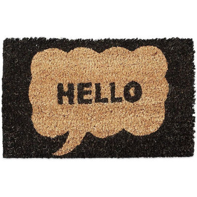 印度进口椰棕儿童迷你门垫椰壳Hello语音泡泡迎宾垫防滑蹭土脚垫