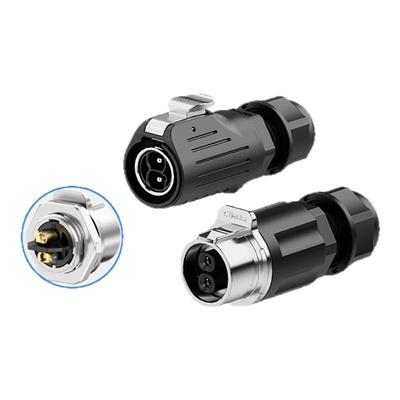 EW-LP20锁线款免焊接式30A冲压针防水连接器2/3/4芯航空对接插头