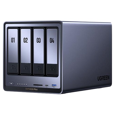 绿联私有云DXP4800 Plus 16G四盘位万兆NAS网络存储8505个人企业团队共享AI服务器 资料文件存储备份磁盘阵列