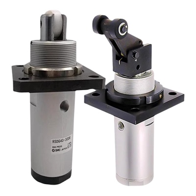 SMC安装高度可调止动阻挡气缸RSDG32/40/50-10-15-20-30DFKGRLBCE