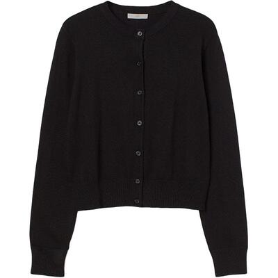 H&M慵懒条纹短款针织开衫外套