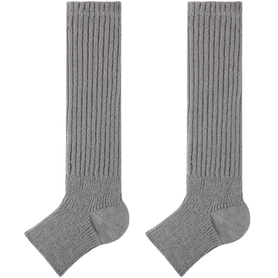 灰色袜套配鲨鱼裤的袜子春秋腿套针织堆堆袜秋冬季配雪地靴小腿袜
